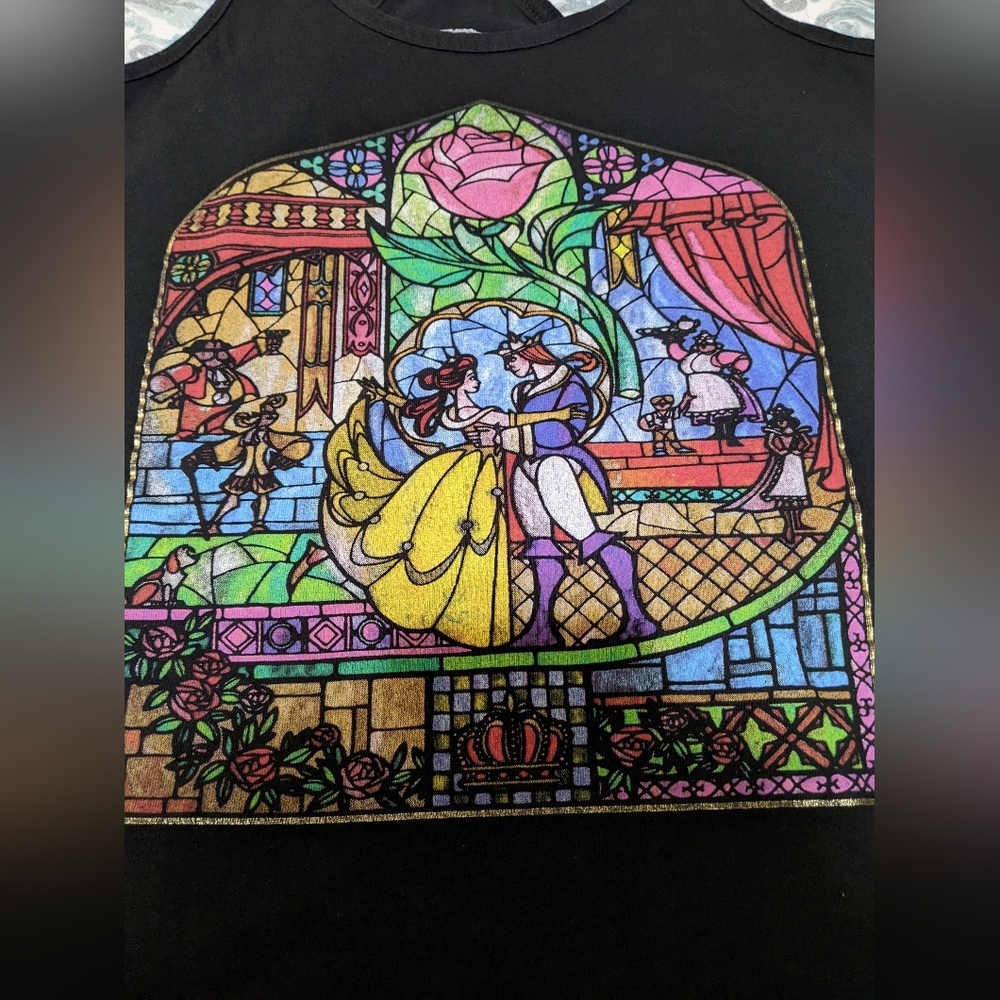 Beauty And The Beast Stained Glass Tank Top - Gem